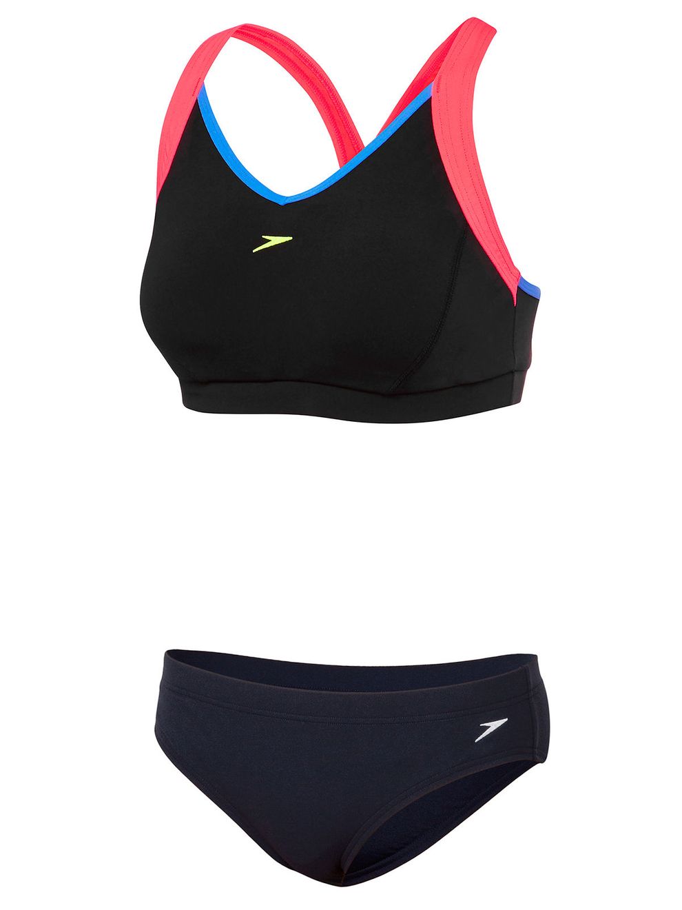Speedo Cross Trainer Black and Red Womens Sport Bikini Set