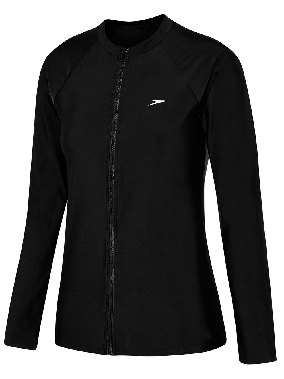 Speedo Endurance 10 Black Womens Long Sleeve Zip Sun Top