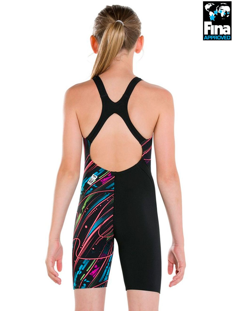 Speedo Fastskin Junior Endurance+ Openback Black & Red Kneelength