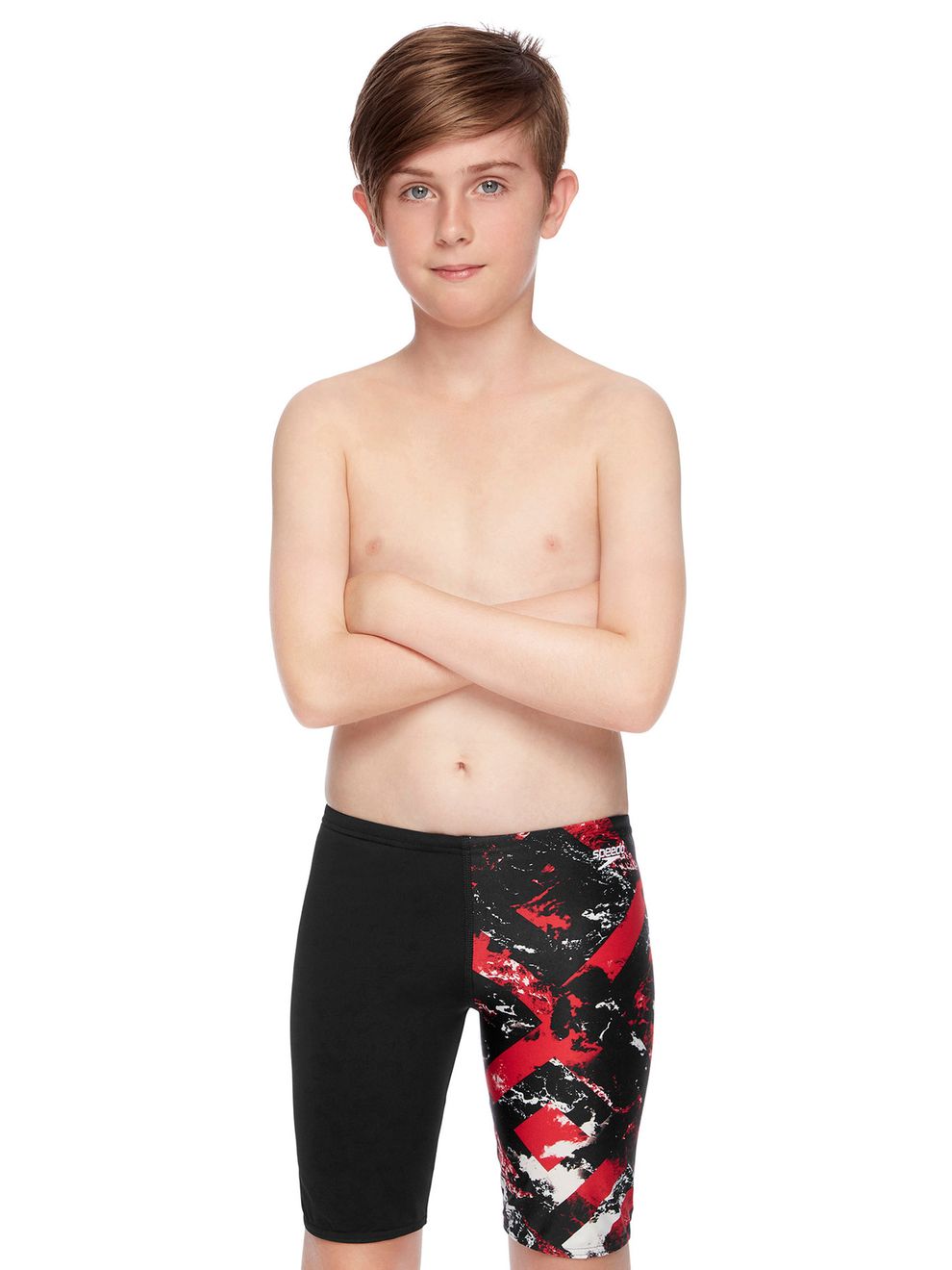 Speedo School Colours Boys Red Wave Jammers