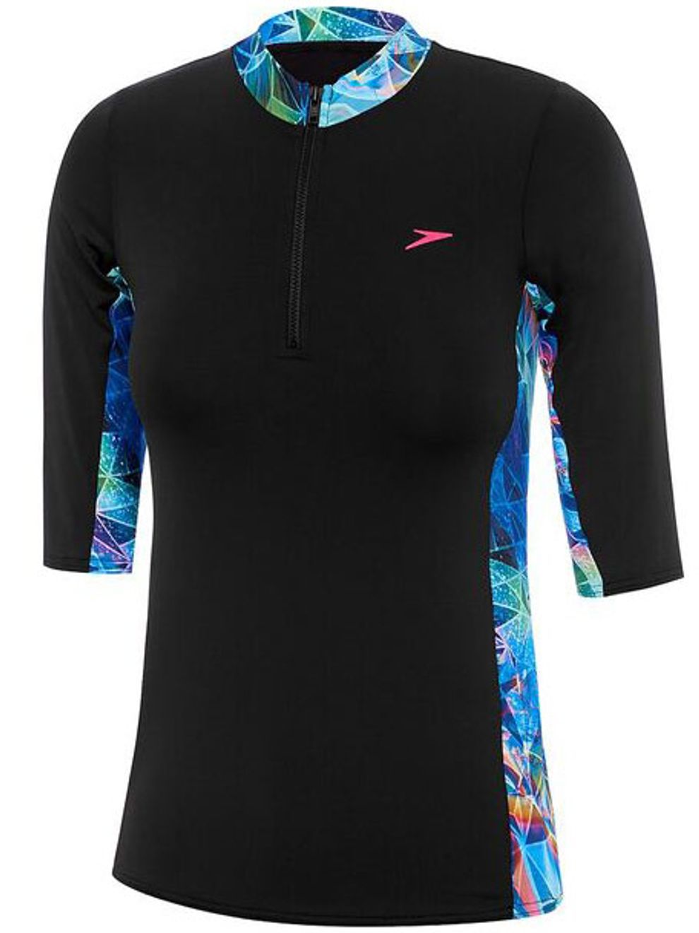 Speedo Star Light Glitch Girls Half Zip Rashie