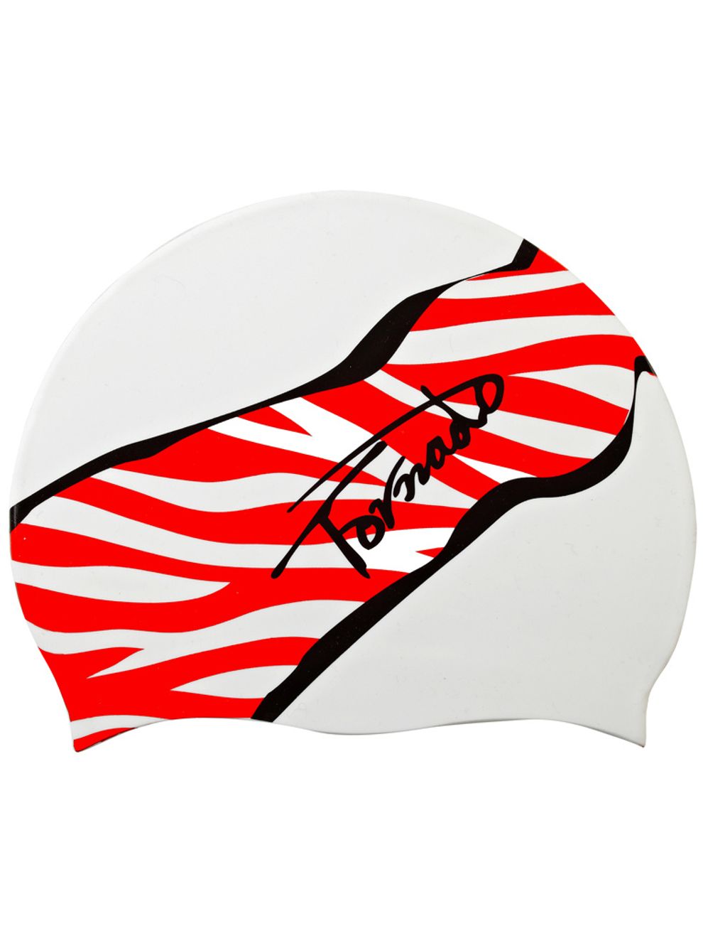 Tornado Tiger White Silicone Swim Cap
