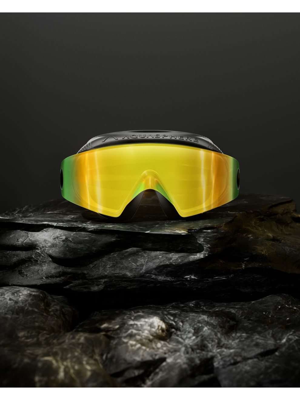 Aqua Sphere Defy Ultra Swim Mask - Yellow Titanium Mirror/Black/Yellow