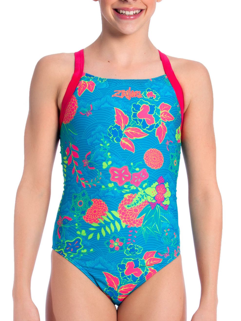 Zealous Evergreen Girls One Piece Swimsuit