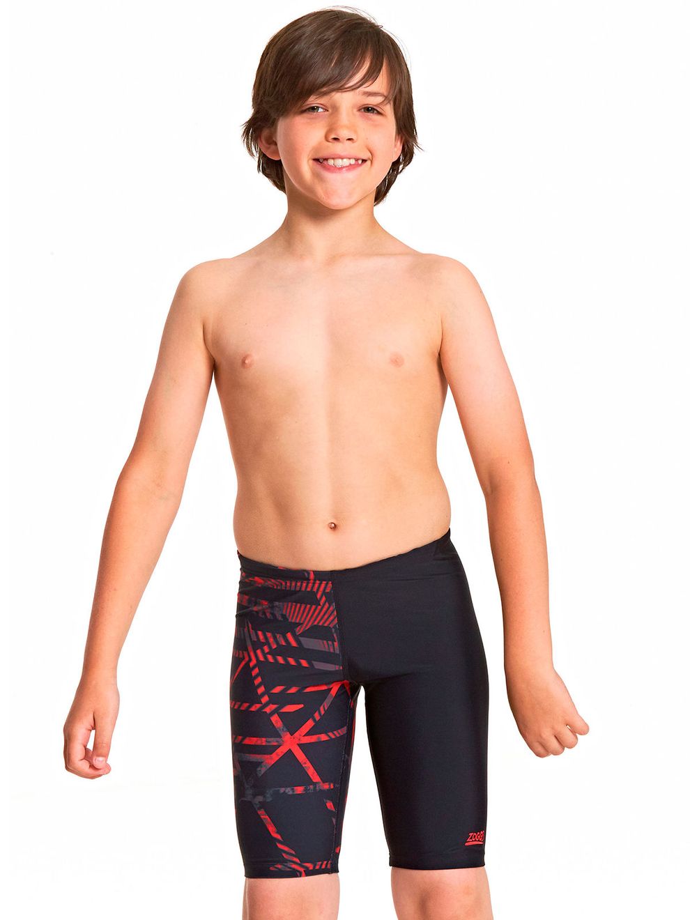 Zoggs Equation Black & Red Boys Jammers