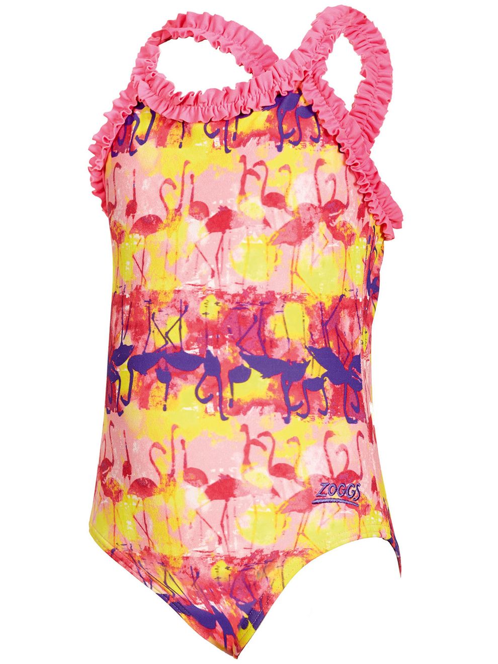 Zoggs Flamingo Toddler Girls Ruffle One Piece