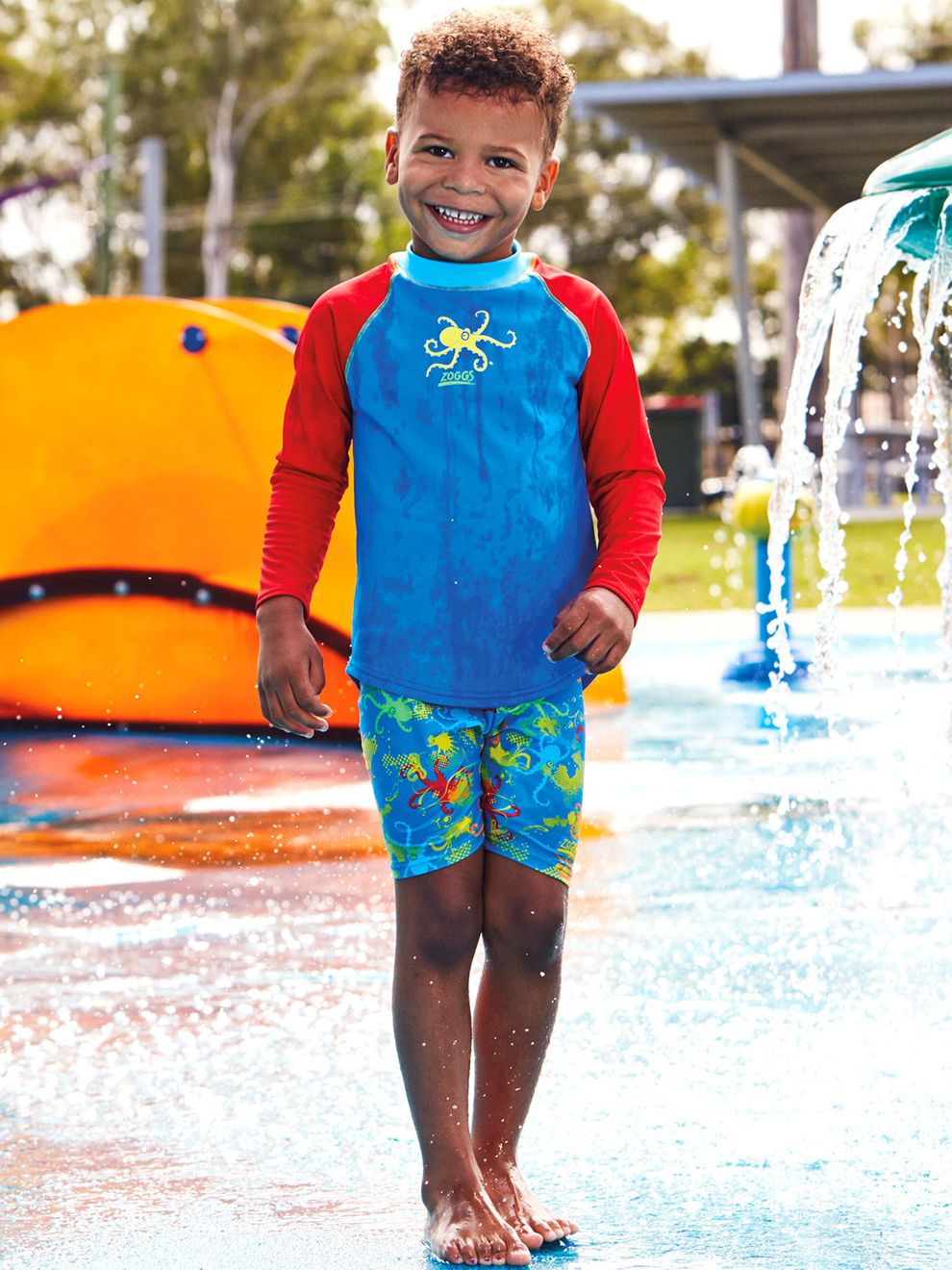 Zoggs Octopus Fever Toddler Boys Zip Sun Top