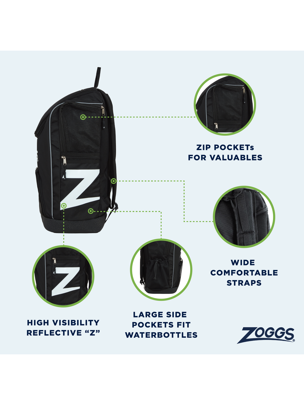 Zoggs Planet Backpack - Black