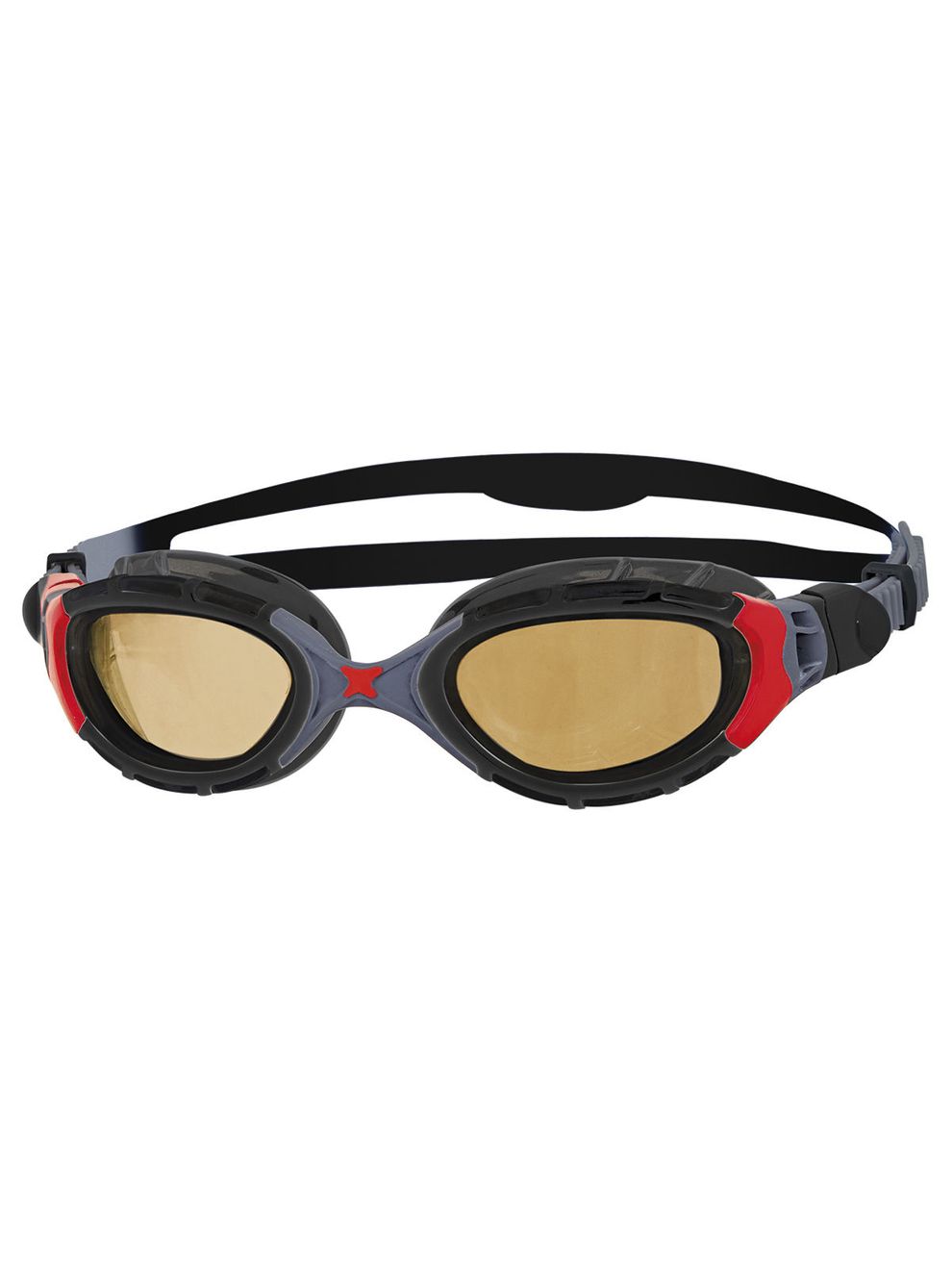 Zoggs Predator Flex 2.0 Polarized Ultra Black & Red Goggles