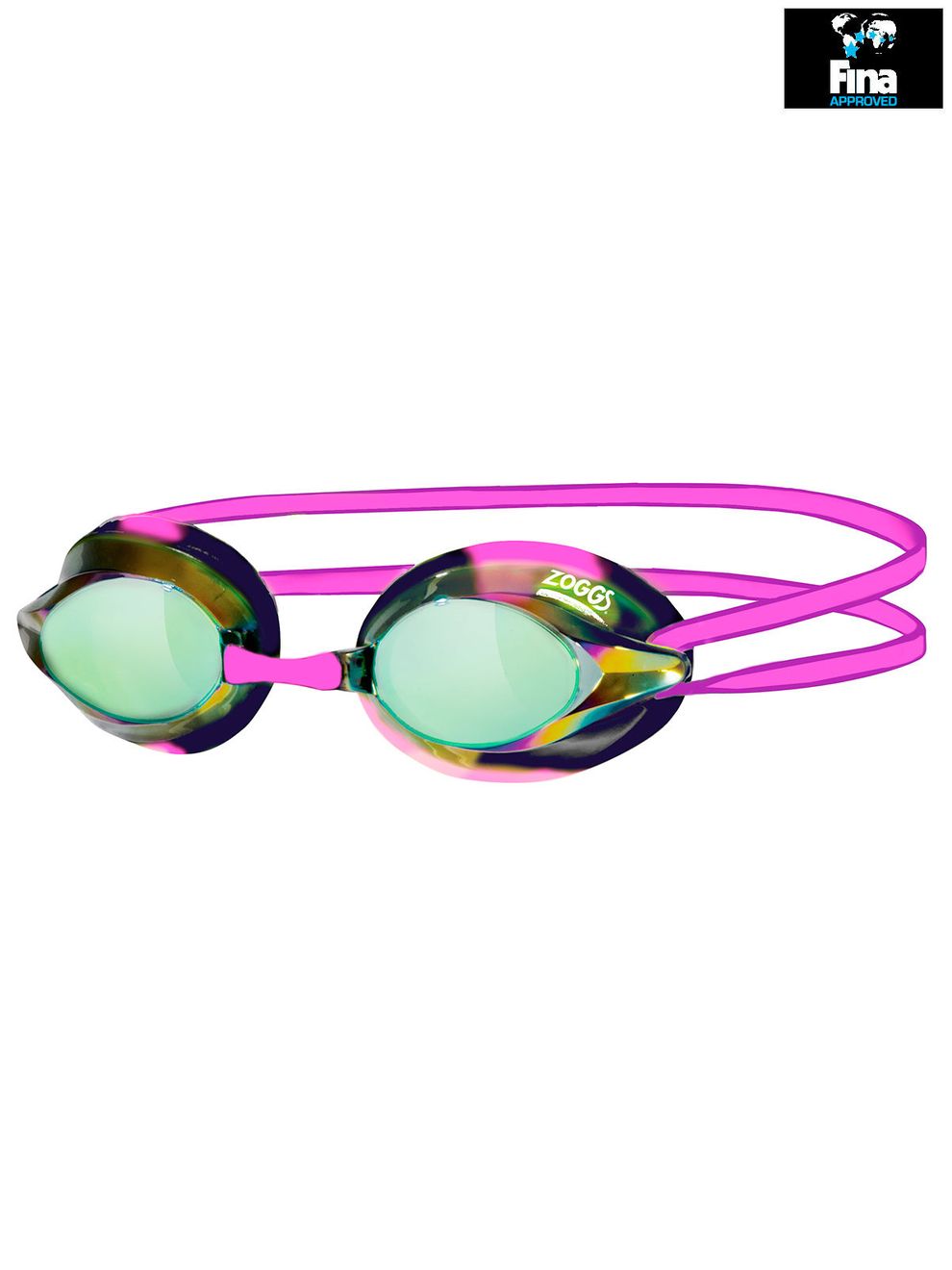 Zoggs Racespex Pink & Purple Rainbow Mirror Lens Goggles