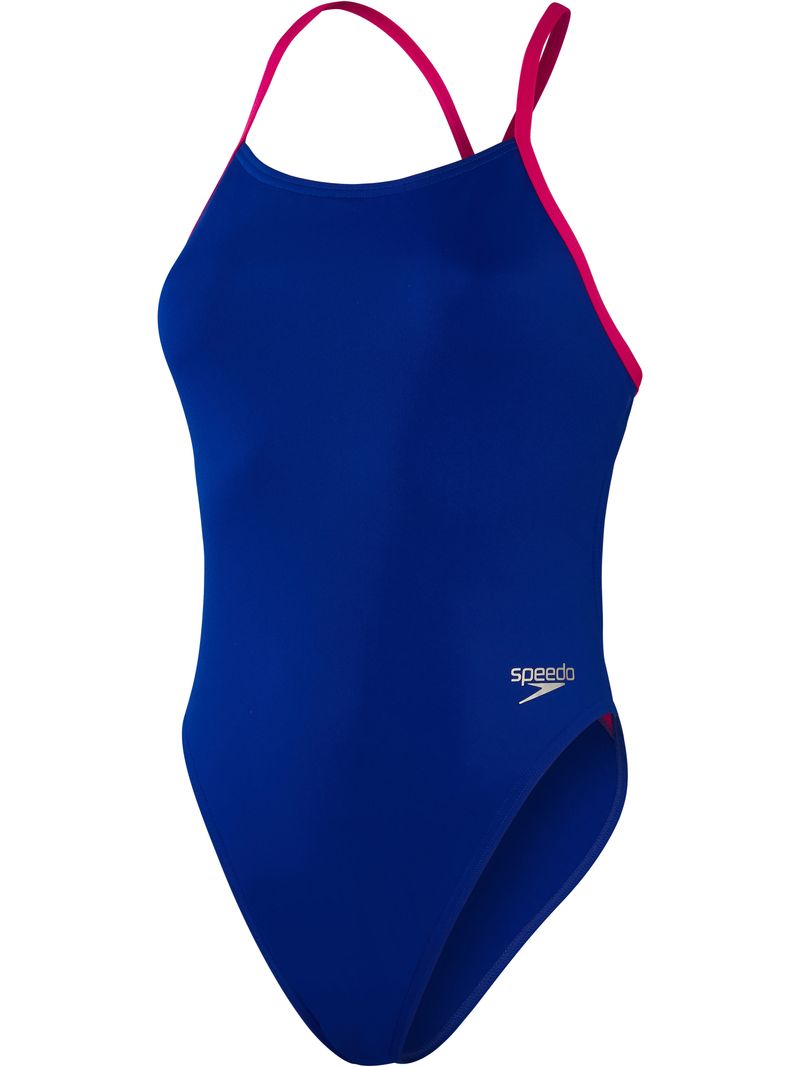Speedo Tie Back One Piece - Chroma Blue/Electric Pink | Swimmer.com.au