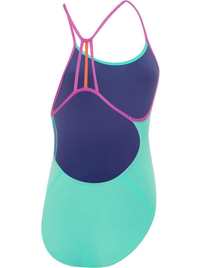 Speedo Solid Lane Line Back One Piece - Arctic Glass | Swimmer.com.au