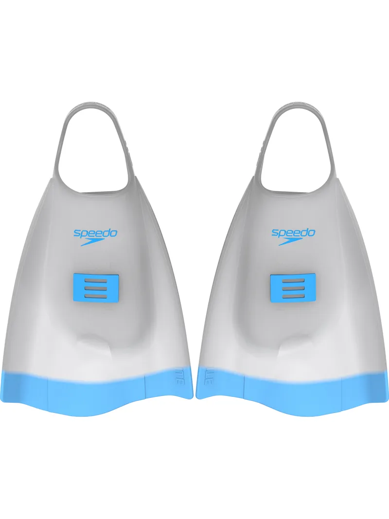 Speedo DMC Elite Fins - White/Blue Atoll | Swimmer.com.au