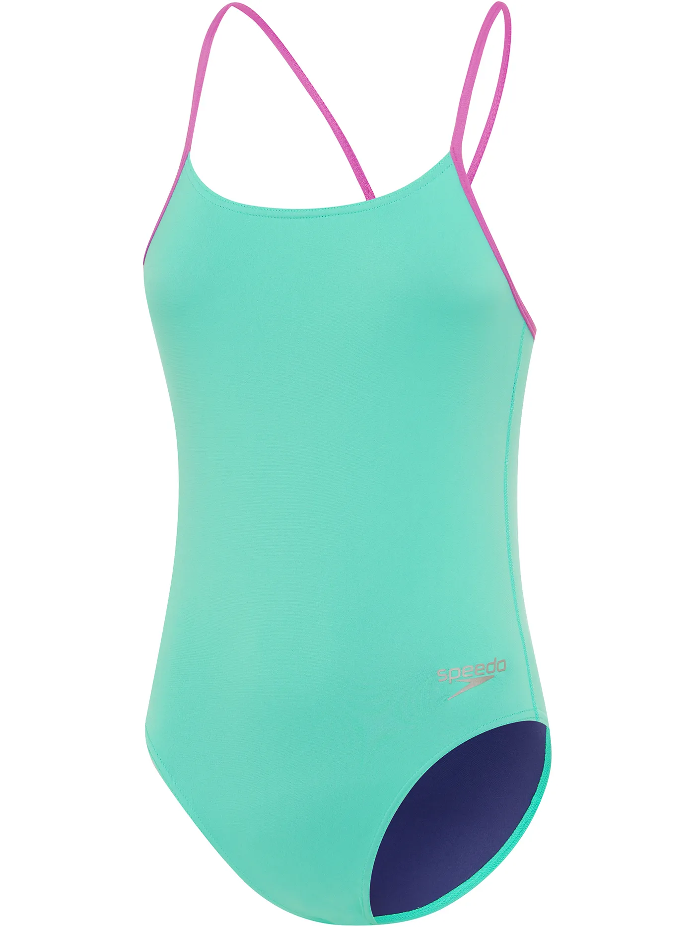Speedo Solid Lane Line Back One Piece - Arctic Glass | Swimmer.com.au