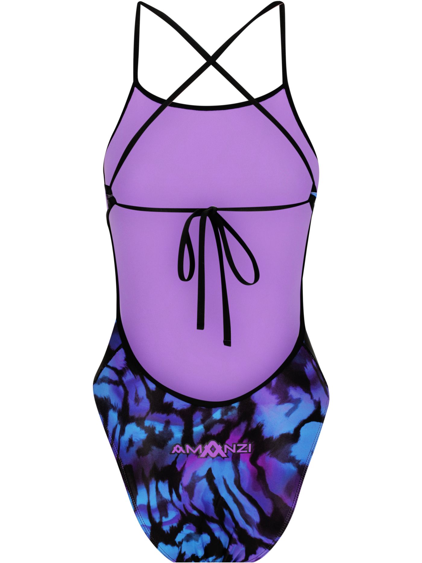 AMANZI Tie Back One Piece - Hazey | Swimmer.com.au