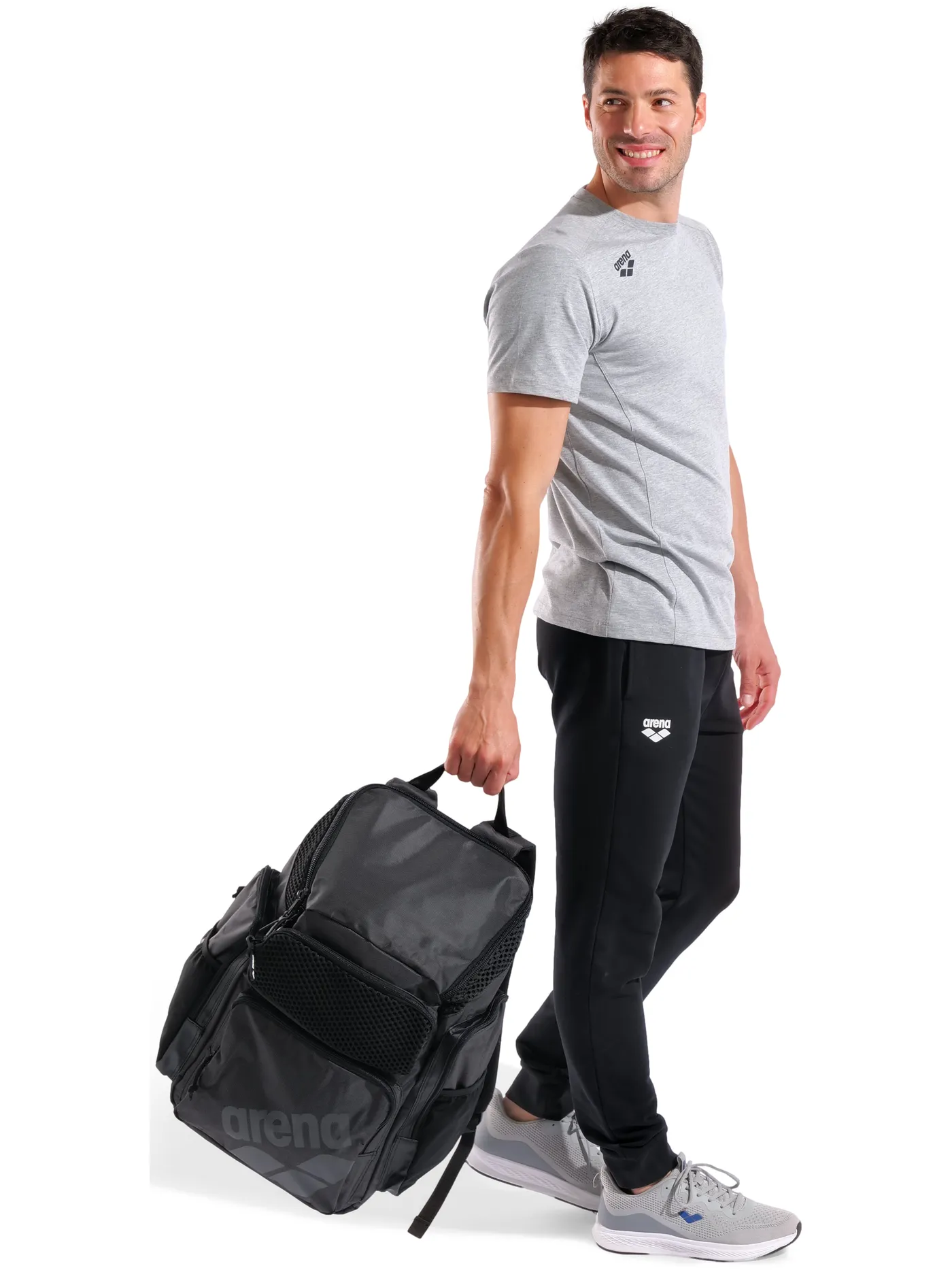 Arena One Go Backpack 45L - Black | Swimmer.com.au