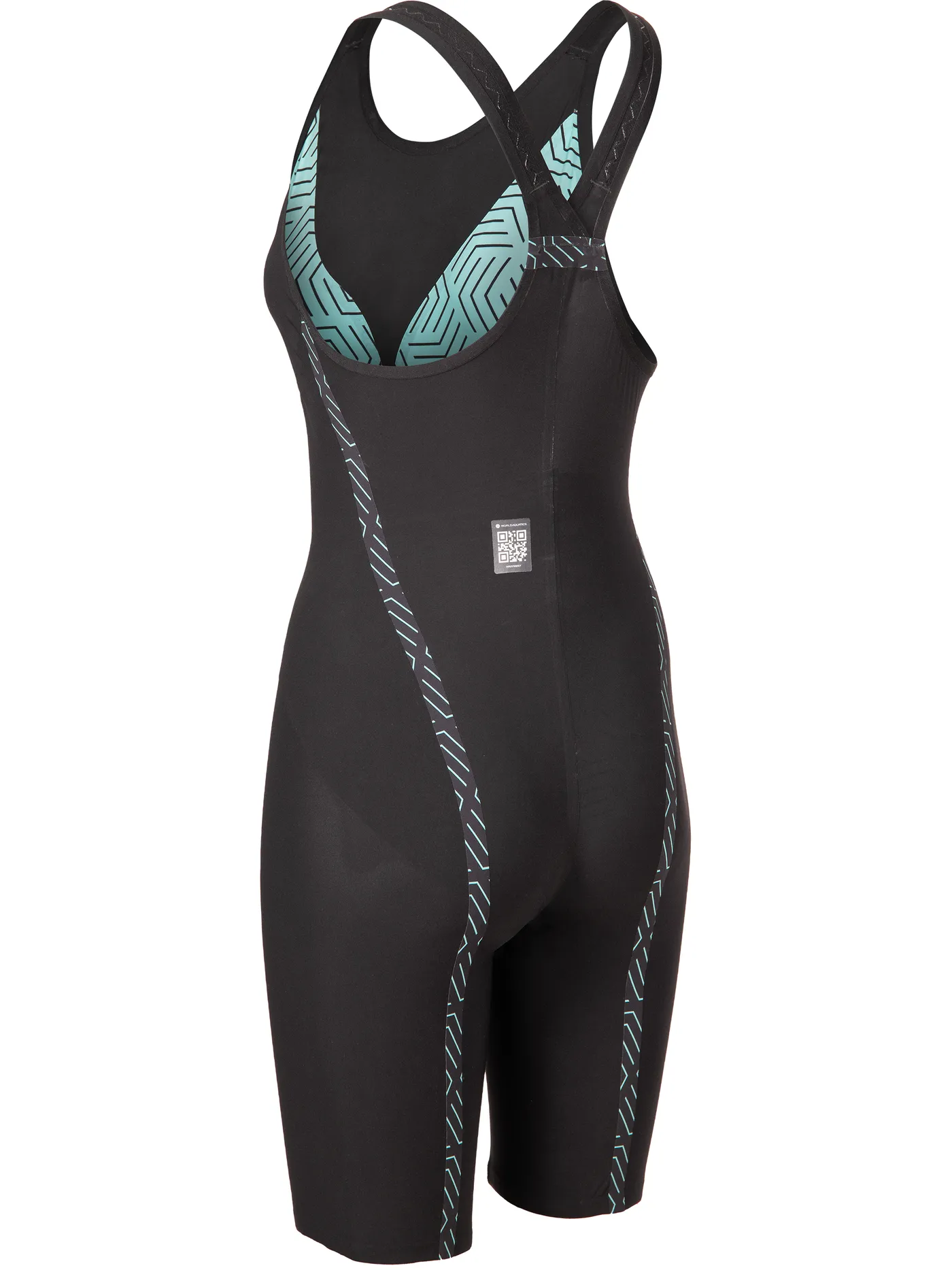 Arena Powerskin Veloce Closedback Kneeskin - Black/Teal | Swimmer.com.au